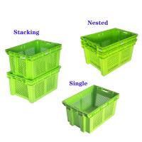 China Nestable Stackable Ventilated Plastic Bins for Fruits and Vegetables Storage Solutions for sale