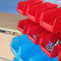 China Rectangle Square Plastic Storage Bins Organizer Stackable Plastic Box For Screws for sale