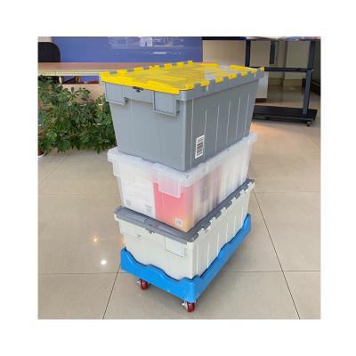 China 550*370*350mm Nestable Plastic Moving Boxes for Convenient Storage and Transport for sale