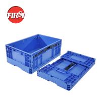 China Internal Size 565*365*215mm PP Industrial Stackable Foldable Plastic Box Storage Crate for sale