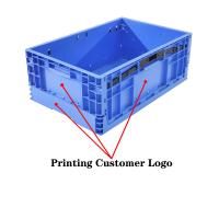 China Internal Size 565*365*215mm PP Industrial Stackable Foldable Plastic Box Storage Crate for sale