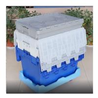 China Storage Solution Heavy Duty Industrial Attached Lid Container with Silk Printing Logo for sale