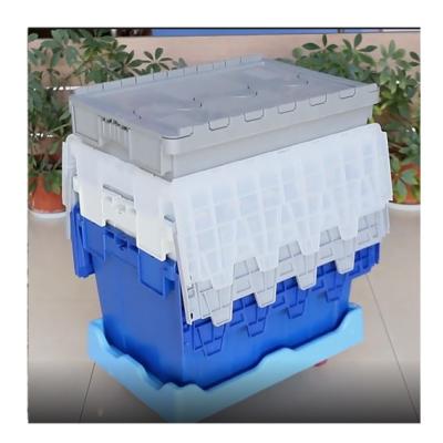 China Storage Solution Heavy Duty Industrial Attached Lid Container with Silk Printing Logo for sale