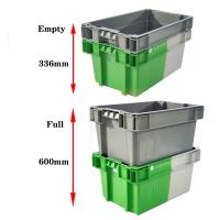 China Stackable Plastic Turnover Crate FIRST PP Food Storage Box 575x360x290mm for sale
