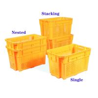 China Large Plastic Transport Boxes Moving Vegetable Basket Egg Crate Plastic NO Foldable for sale