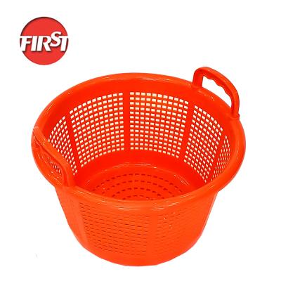 China Heavy Duty Plastic Shrimp Basket For Fishing & Seafood Handling Stackable & Ventilated Design for sale