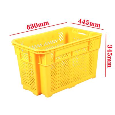 China Mesh Stack And Nest Plastic Crate Storage Fruit And Vegetable Shipping Crate for sale