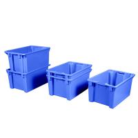 China 600x400x300mm Turnover Food Delivery Plastic Storage Box Logistic Plastic Tote Crates for sale