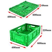 China Collapsible Plastic Containers for Vegetables 600*400*220mm External Size Gray Color for sale