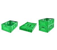 China Collapsible Plastic Containers for Vegetables 600*400*220mm External Size Gray Color for sale