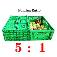 China Collapsible Plastic Containers for Vegetables 600*400*220mm External Size Gray Color for sale