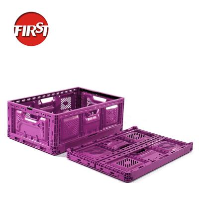 China 600*400*220mm Foldable Mesh Plastic Crate for Agriculture Milk Fruits and Vegetables for sale