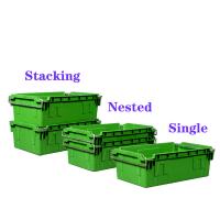 China Plastic Solid Nestable Crate Heavy Duty Plastic Crate With Metal Storage Stackable Containers for sale