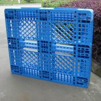 China Stackable Blue Plastic Pallets 1200x1000mm 4 Way Entry Single Faced Style for sale