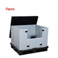 China Solid Heavy Duty Plastic Pallet Sleeve Pack Box With Lid Single Faced Design Structure for sale