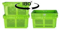 China Handle PP Plastic Turnover Box Nesting Stacking Storage Nesting Crates Plastic Bin for sale