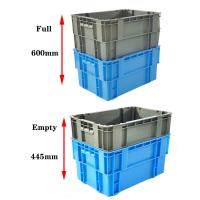 China Solid Plastic Turnover Box  600*400*300mm Stackable Nestable Plastic Crate Storage for sale