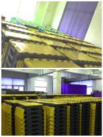 China 600*400*315mm FIRST Reusable Moving Boxes Plastic Crate with Lid Nestable Storage Tote for sale