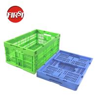 China 48L Collapsible Plastic Crates for Mushroom Agriculture Storage Durable and Stackable for sale
