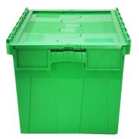 China Security Moving Box Stackable Storage Attached Lid Plastic Container 23.6