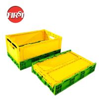 China 29L Folding Plastic Crates Heavy Duty Stackable Collapsible Plastic Storage Crates for sale