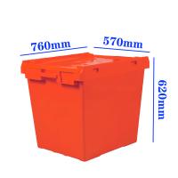 China FIRST Plastic Moving Totes with Attached Lid The Ultimate Warehouse Storage Solution for sale