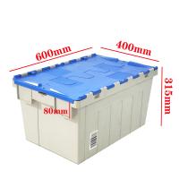 China Internal Size 600*400*315mm Attached Lid Container for Easy Stacking and Nesting for sale