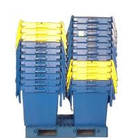 China Internal Size 550*370*320mm Large Stackable Plastic Crate for Attached Lid Container for sale