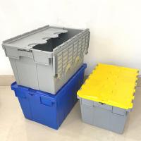 China Plastic Storage Containers Heavy Duty Stackable with Lid Large Industrial Crates for sale