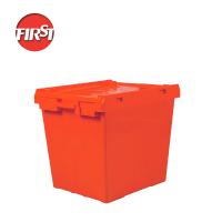 China Plastic Storage Containers Heavy Duty Stackable with Lid Large Industrial Crates for sale