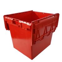 China Plastic Storage Containers Heavy Duty Stackable with Lid Large Industrial Crates for sale