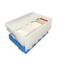 China Silk Printing Logo 70L Plastic Crates for Books and Files Storage Solutions for sale