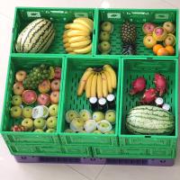 China Supermarket Vegetable Crates Heavy Duty Folding Plastic Boxes for Easy Transportation for sale