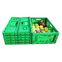 China Stackable 40L Collapsible Plastic Crates Storge Vegetables Farm Heavy Duty Mesh Breathable for sale