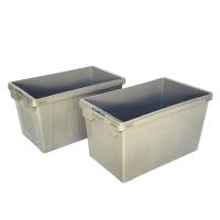China Nestable Crate Storage Plastic Containers moving box Stackable Attached Lid Containers for sale