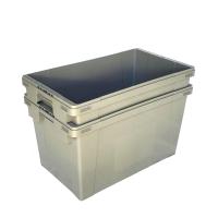 China Nestable Crate Storage Plastic Containers moving box Stackable Attached Lid Containers for sale