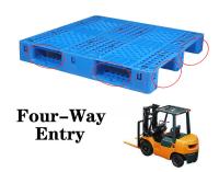 China 1100×1100 Plastic Pallet Three Runner HDPE For Warehouse And Logistics for sale