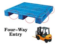 China Static Load 2T Dynamic Load 1T Injection Industrial Plastic Pallet Stackable 1200*1000mm For Euro Logistics Warehouse for sale