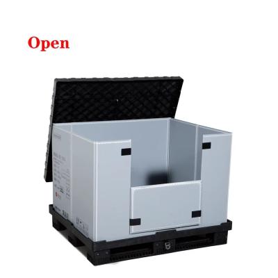 China 1200×1000mm Collapsible Pallet Box – Heavy Duty Foldable Returnable Packaging For Automotive Logistics & Warehouse Storage for sale
