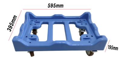 China Logistics Stackable Moving Crates Plastic Container Dolly Cart for sale