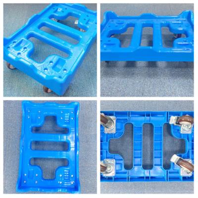 China Industrial-Grade Warehouses Plastic Dolly Cart 50kg Load Compatible With Plastic Boxes for sale