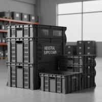 China Size Customization Options Industrial Plastic Crates Offering High Impact Resistance and Weatherproof Designed for Industrial Supply Chains for sale