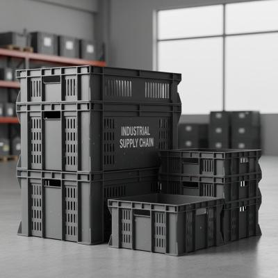 China Size Customization Options Industrial Plastic Crates Offering High Impact Resistance and Weatherproof Designed for Industrial Supply Chains for sale