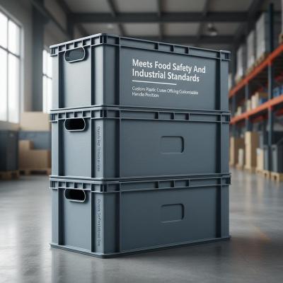 China Meets Food Safety And Industrial Standards Custom Plastic Crates Offering Customizable Handle Position Durable Storage For Industrial for sale