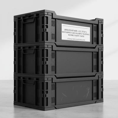 China Operates Between -20°C To 60°C Weatherproof And High Impact Resistance Nestable Plastic Crates Storage For Logistics Industry for sale