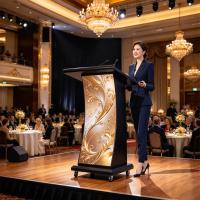 China Lectern GOB LED Screen P1.86 640x960mm Conference Advertising Podium Display for sale