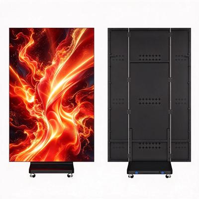 China P1.25 LED Poster Display Tri Fold Double Sided 1280x1920mm Impact Resistant for sale