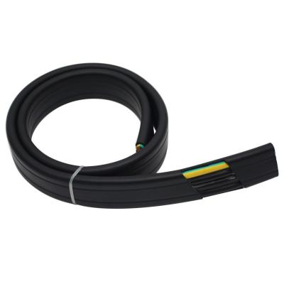 China Flat Flexible Traveling Cable for Crane or Conveyor in Black Jacket ECHU flat cable YFFB 4G2.5 for sale