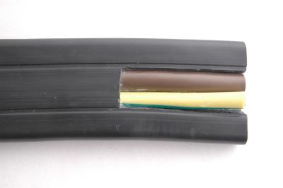 China Flat Flexible Traveling Cable for Crane or Conveyor in Black Jacket for sale