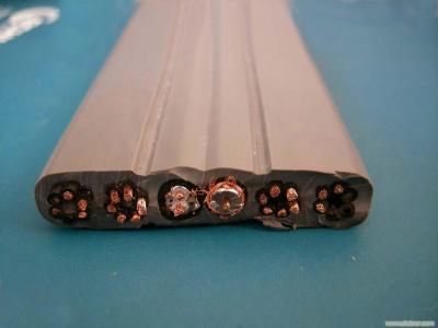 China ECHU Flat Flexible Traveling Cable for Elevator with CE certificate TVVBP24x0.75+1x2Px0.75+TV with Special PVC jacket for sale
